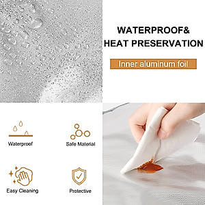 Kahami 2 Layer Slow Cooker Carrying Bag, Compatible with 6-8 Quarts Oval Crock-pot, Insulated Slow Cooker Travel Carrier with Lid Fasten Straps, Slow Cooker Bags for Family Gathering Travel, Gray