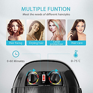 VIVOHOME 1300W Professional Height Adjustable Stand Up Bonnet Hair Dryer Hooded Floor Stand Rolling Base with Wheels for Salon Equipment Beauty Spa Home