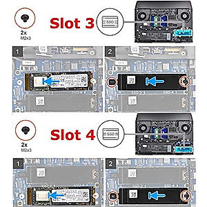 Deal4GO 2280 M.2 SSD Heatsink Hard Drive Cover Heat Shield Fits Slot Three/Four for Dell Alienware Area-51m R2 03JTF8 3JTF8