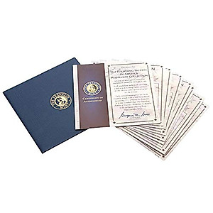 The Franklin Mint Founding Fathers Coin Collection - 7-Piece 24-Karat Gold-Plated Collectible Coins with Wood and Metal Storage Box - United States of America Leaders - Complete Set