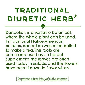 Nature's Way Dandelion Root, 1,575 mg, Non-GMO Project Verified, Gluten Free, Vegetarian, 100 Capsules, Pack of 2