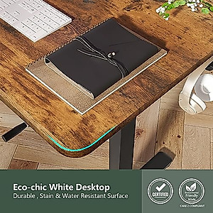 Our Modern Space Height Adjustable 44 Inches MANUAL Standing Desk - Ultra Durable Home Office Large Rectangular Computer or Laptop Sit Stand Workstation Table - 44 x 24 inches - RUSTIC