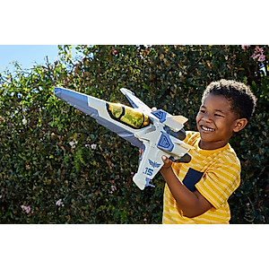 Mattel Disney and Pixar Lightyear Vehicle & Figure Toy, 20-in XL-15 Spaceship with 5-in Buzz Figure, Eject Action & Projectiles