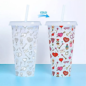24oz Color-Changing Tumbler (2 pack) love design edition, reusable echo friendly.
