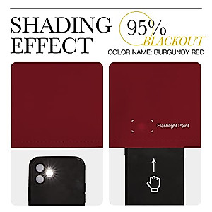 NICETOWN Christmas Burgundy Curtains Blackout Draperies Panels, Thermal Insulated Blackout Drapes for Sliding Door, Burgundy Red Color, 52" x 95", 2 Panels