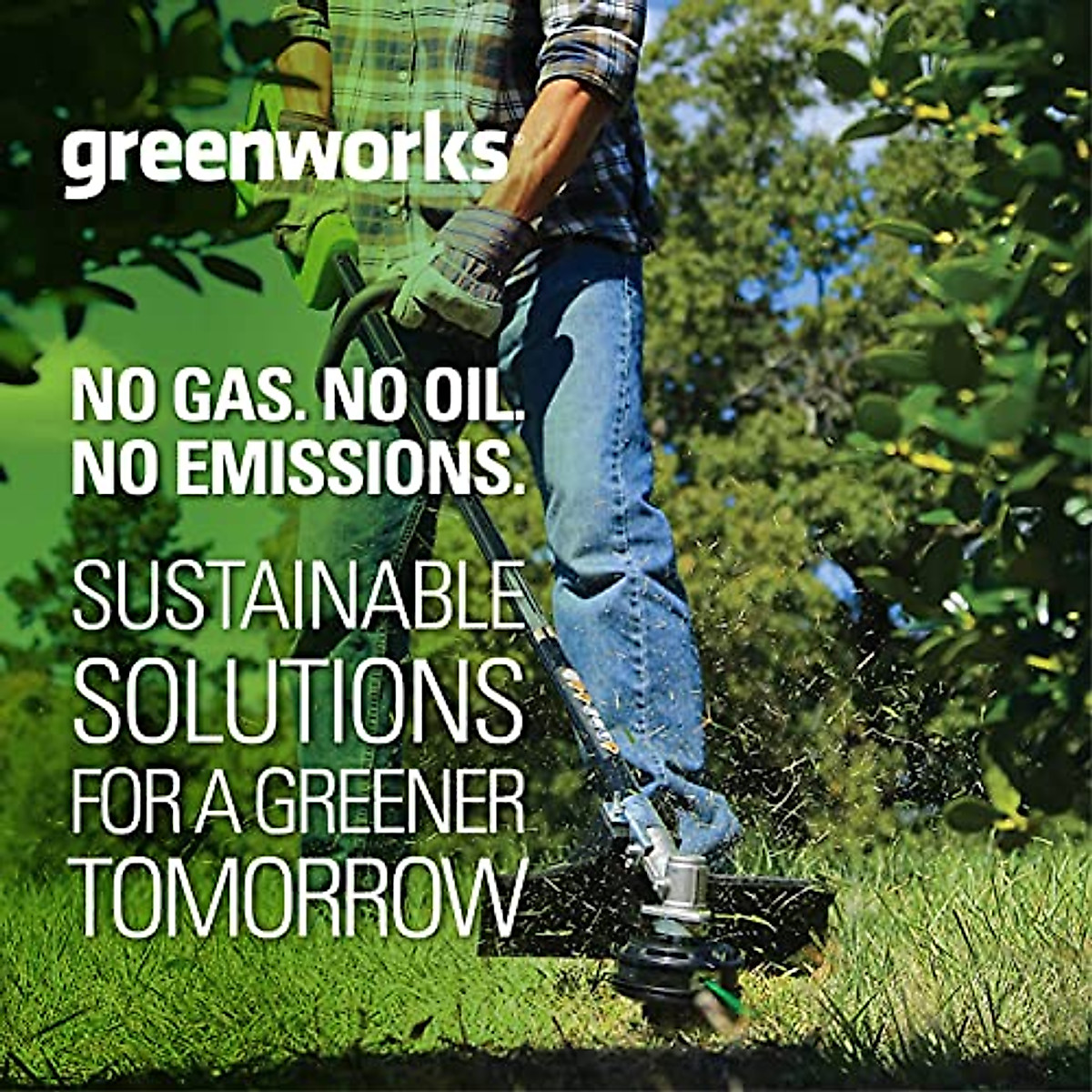 Greenworks 40V 14" Brushless Cordless (Attachment Capable) String Trimmer, 2.0Ah Battery and Charger Included