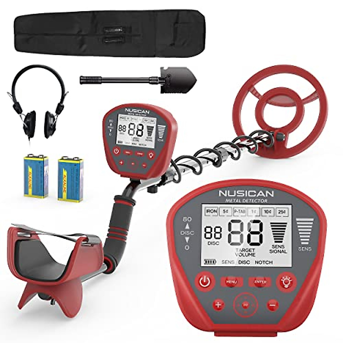 Metal Detector for Adults Professional, NUSICAN IP68 Waterproof 10" Searching Coil ,Ergonomic Design ,Adjustable Stem Detector for Adults and Teens, 4 Detection Modes High Accuracy, with Headphone