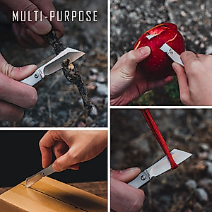 KeyUnity KK03S Small Folding Knife Fixed Blade Knife, Stainless Steel EDC Pocket Knife for men & Women