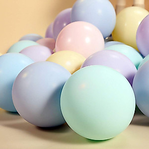 Party Pastel Balloons 100 Pcs 10" Macaron Candy Colored Latex Balloons for Birthday Wedding Engagement Anniversary Christmas Festival Picnic or Any Friends & Family Party Decorations- Multicolor