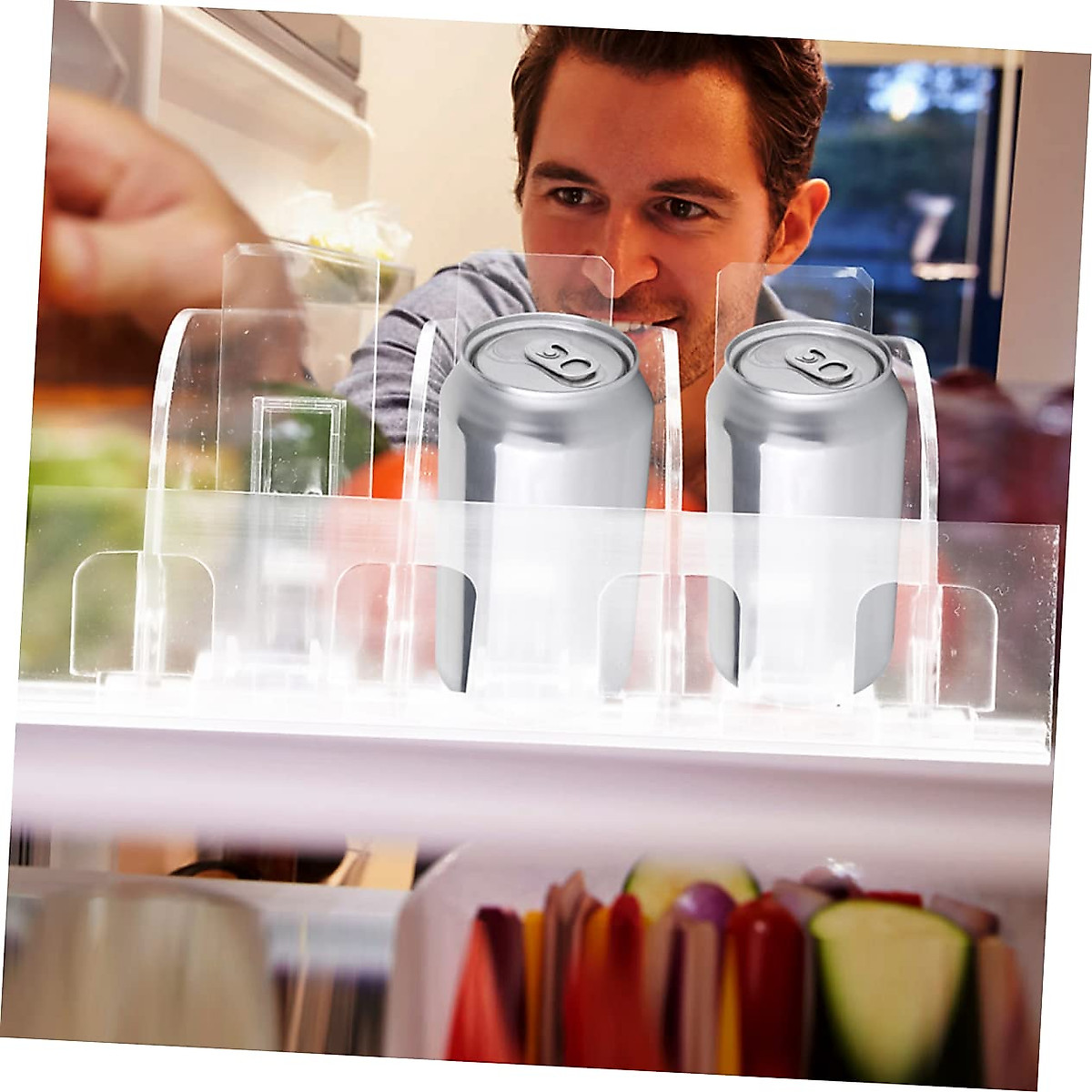 CAXUSD Bottle Sliding Organizer 1 Set Shelf Pusher White 35c Drinks Showcase Shop Drink Pusher Machine