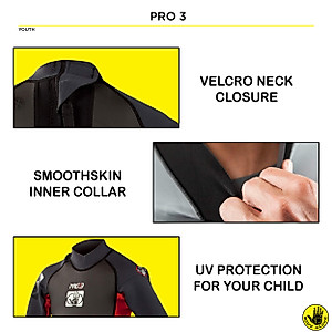 Body Glove Junior's Pro 3 Spring Wetsuit (Size 12) - Kids Suit Boys & Girls Swim Wear Short Sleeve Neoprene Open Water Thermal Short Pants Legs One Piece Childrens Bodysuit, Royal/Silver (9167J-12-RED)
