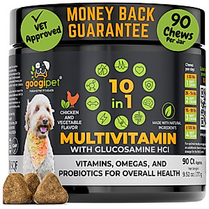 Googipet Multivitamin 2 Pack Bundle - 1 90 Count Chicken & Vegetable Flavor + 1 90 Count Peanut Butter & Pumpkin Flavor
