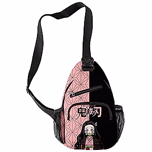 HANDAFA Unisex Single Shoulder Bag Anime Cosplay Sling Backpack Nezuko Print Daypack(Nezuko) One Size