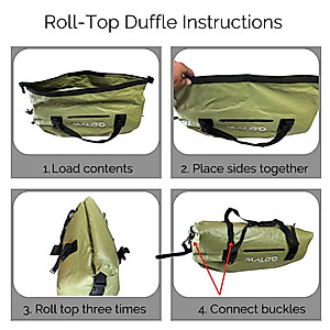 Malo'o 3-in-1 Wetsuit Changing Bag – Integrated changing mat, wetsuit watertight carry bag and XL 60 Liter Roll-Top Dry Bag. Surfing, Paddle-Boarding