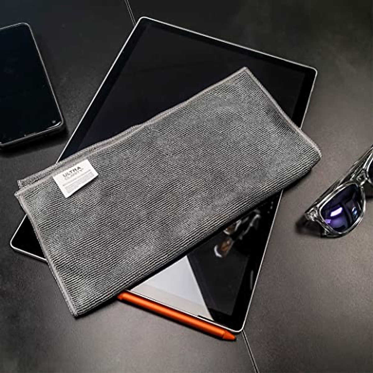 Ultra Clarity Household Window & Glass Cleaning Spray Kit, 18 oz Spray & 2 Large Premium Microfiber Cloths, Mirrors, Shower Door, Electronic Screens, Optical Grade Streak-Free Home Cleaner