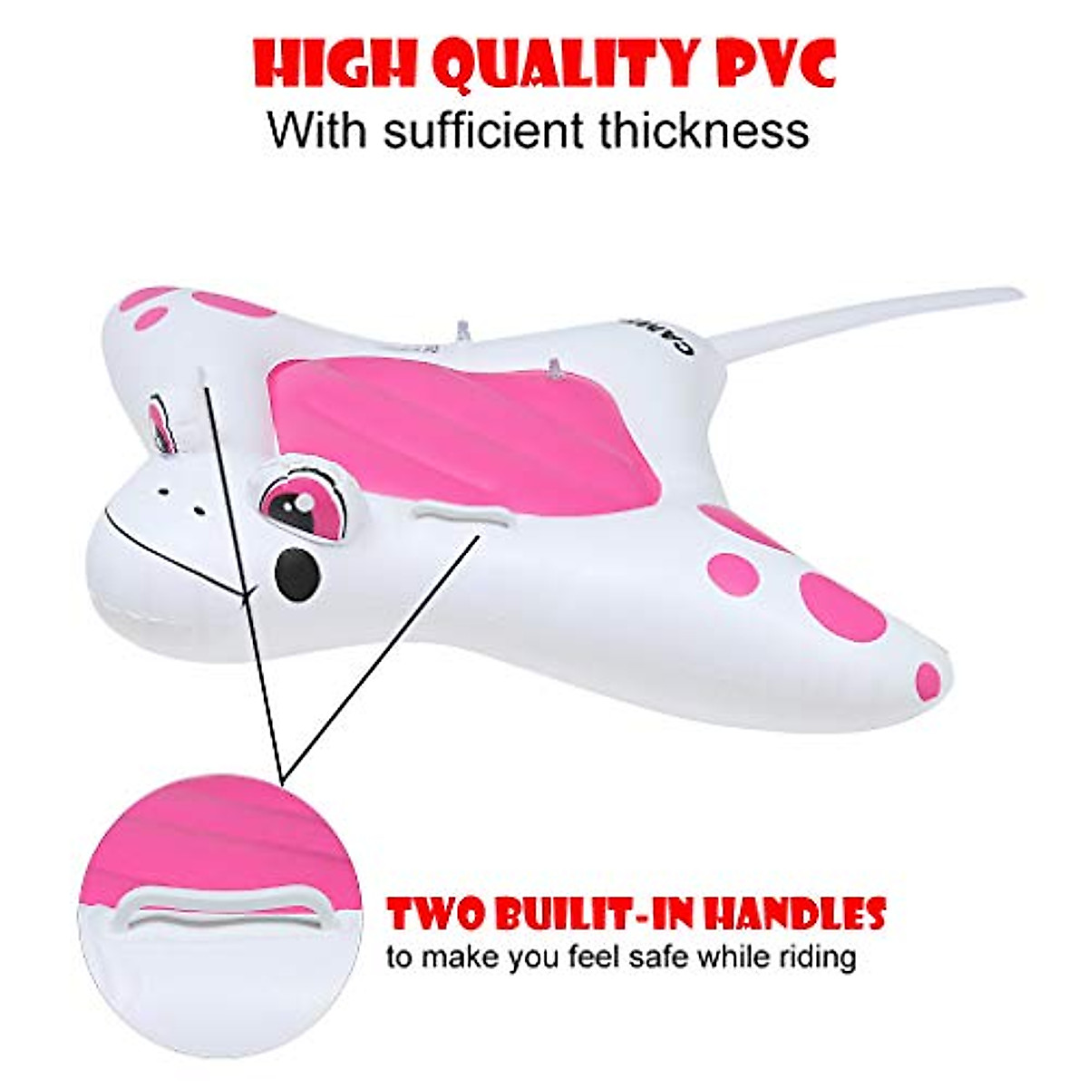 Toxz Floating Inflatable Circle for Kids, Armrest Design Inflatable Fish,Durable Environment Protection PVC(Ship from US!)