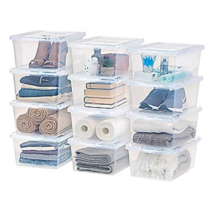 IRIS USA CNL-17 Clear non-latching box, 17 Qt, 12 Pack