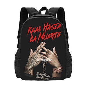 TUNLEY Anuel Rapper AA Singer Backpack Large Capacity Leisure Travel Backpack Book Bag Outgoing Daypack 12.5x5.5x16.5 inch