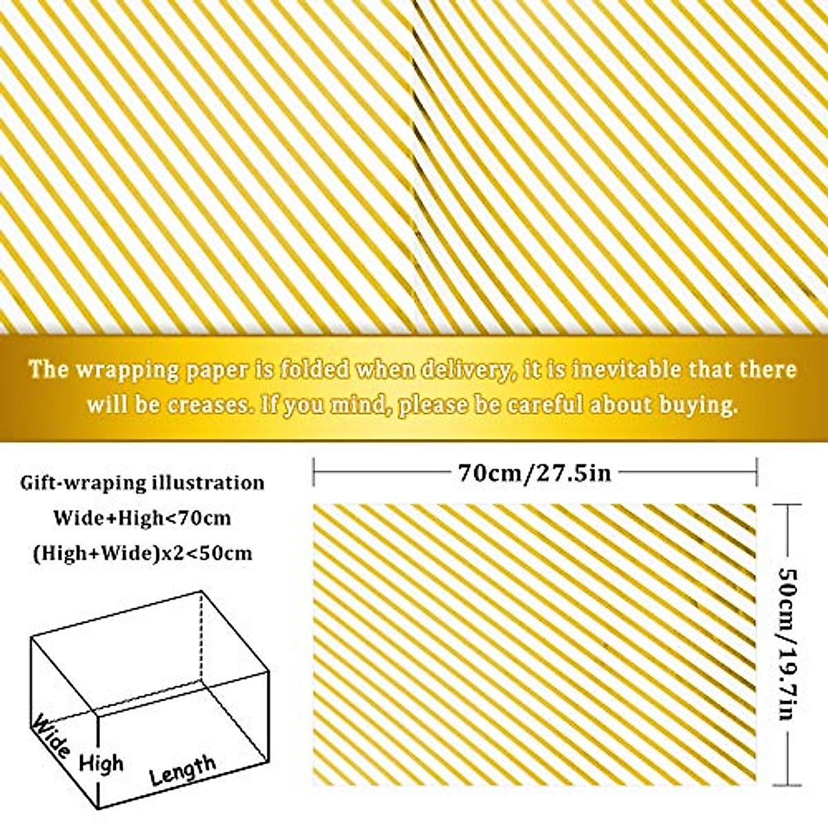 Whaline Gift Wrapping Paper Set 8 Sheet White Gold Wrapping Paper with 10 Pull Bows & 24 Yard Glitter Ribbon Star Dot Stripe Foil Decorative Art Paper for Birthday Christmas Valentine's Day