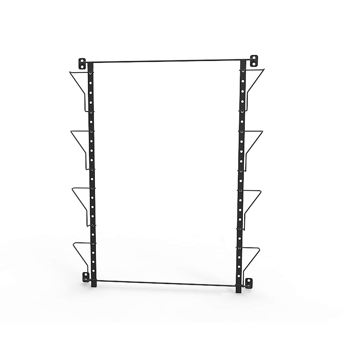 FixtureDisplays® Up to 19.75" Wide 4-Pocket Adjustable Display Rack, Wall Mounted Greeting Post Card Christmas Holiday Card Holders 11608-BLACK-SINGLE-NPF