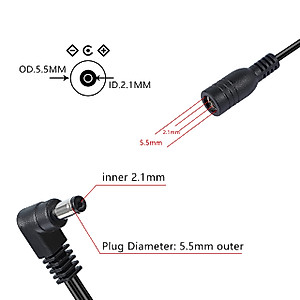 GELRHONR Daisy Chain Guitar Effect Pedal Power Supply Splitter Cable,Right Angle DC 5.5x2.1mm Cable,90 Degree DC 5521 Female to 2 Male Y Cable for CCTV Security Camera,DVR,LED Strip Light Etc（1 to 2）
