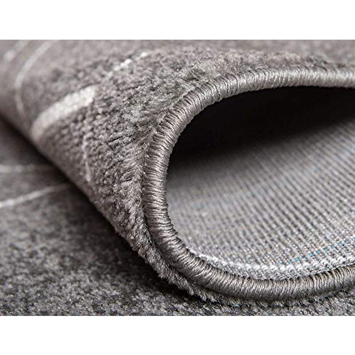 Unique Loom Trellis Frieze Collection Area Rug - Geometric (5' Square, Dark Gray/ Ivory)