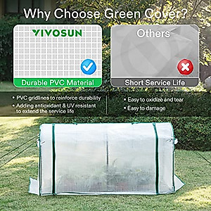 VIVOSUN Portable Mini Greenhouse 47x23x23-Inch Tunnels, PE Cover with Roll-up Zipper Door, for Indoor Outdoor or Garden Plant Growing, White