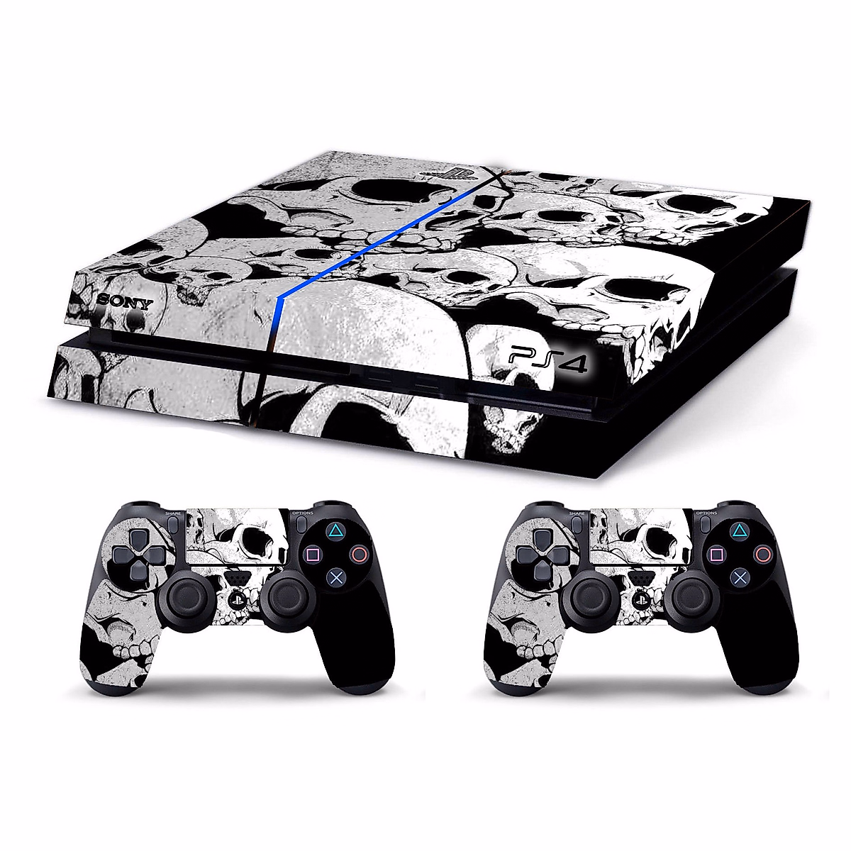 Skin Ps4 Old - SKULLS DEATH - limited edition DECAL COVER ADESIVA Playstation 4 Slim SONY BUNDLE
