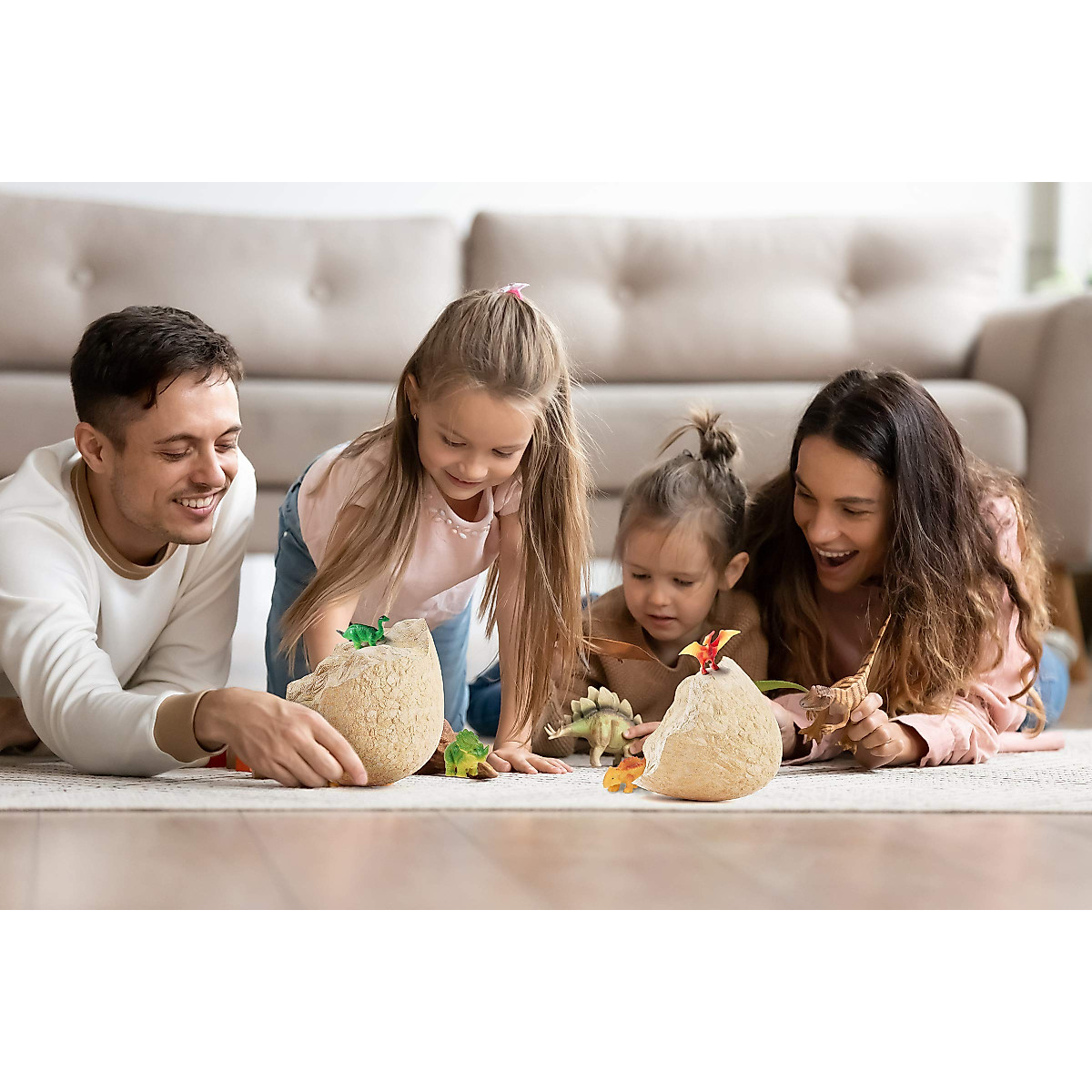 Jumbo Dino Easter Egg - Unearth 12 Unique Large Surprise Dinosaurs in One Giant Filled Egg -Easter Gifts for Kids - Discover Dinosaur Archaeology Science STEM Crafts Gifts for Boys & Girls