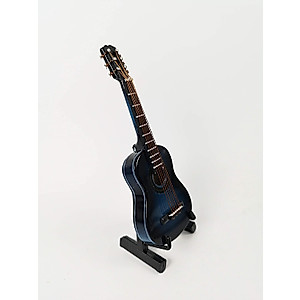 ALANO Blue Miniature Guitar Model Musical Instrument Ornaments Guitar Ornament Home Decoration (G-N-10)