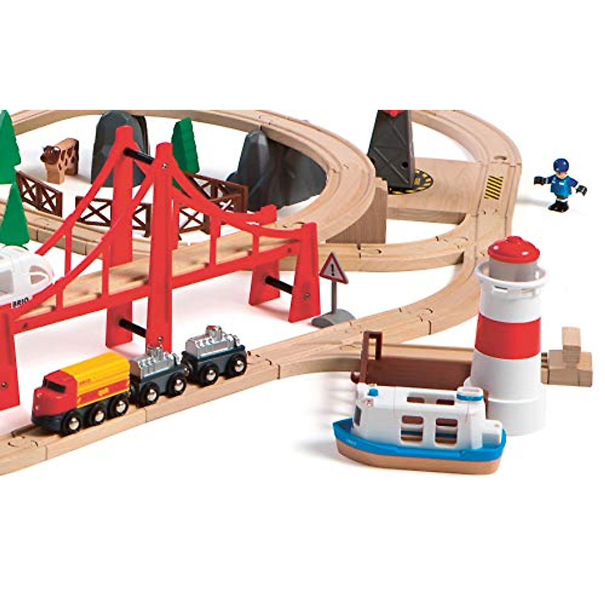 BRIO World 33766 Deluxe Railway Set - Ultimate Wooden Train Adventure for Kids Aged 3 and Up | Interactive and Educational | Compatible with All Brio Railway Toys | Certified Sustainable Toy