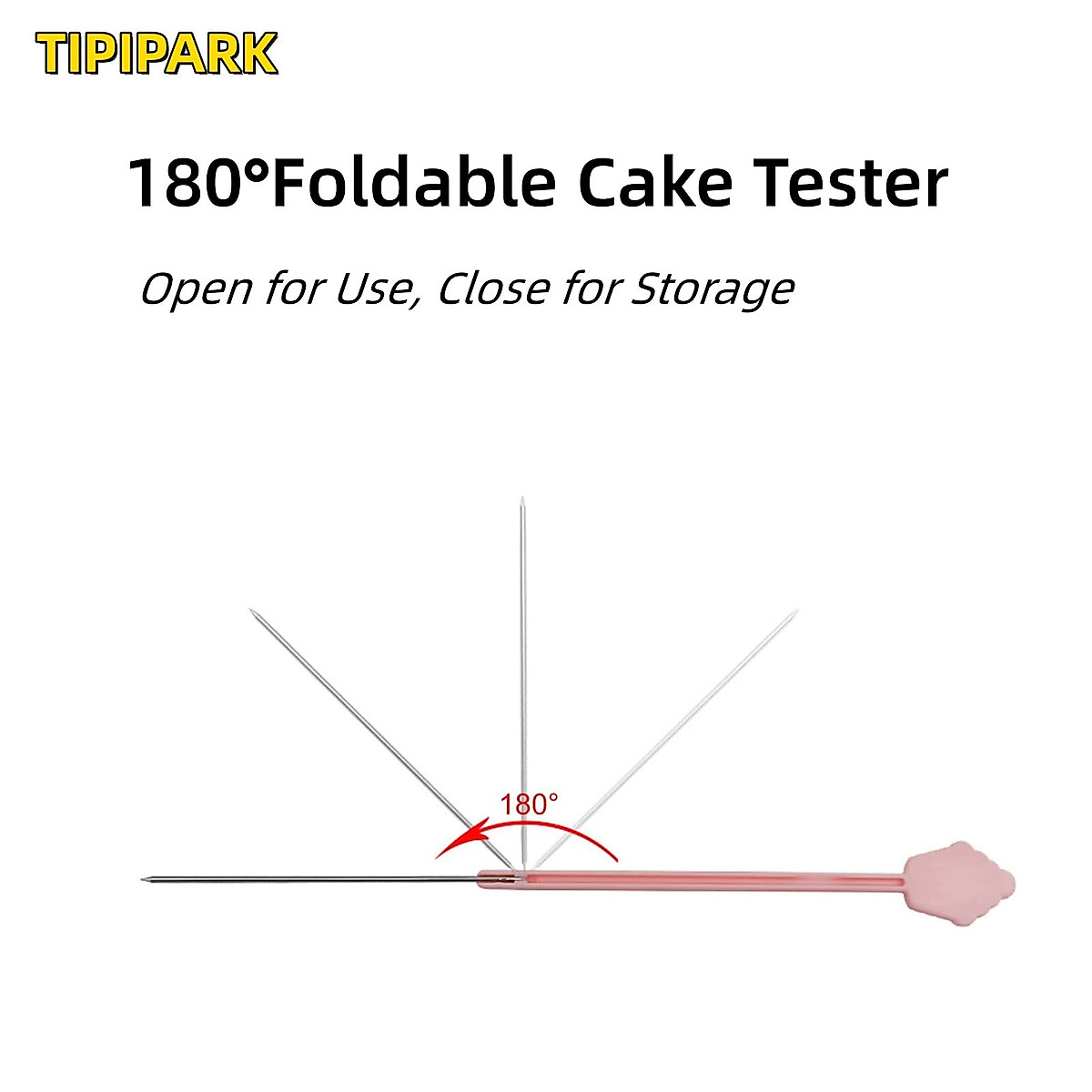 4 Pcs Cake Tester - Foldable Cake Testers for Baking Doneness Stainless Steel Stick Needle for Chiffon Cakes Baking Tools