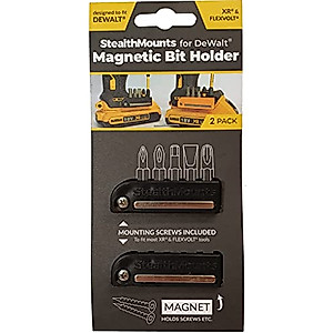 StealthMount DeWalt Magnetic Bit Holder - 2 Pack Drill Bit Organizer | Bit Holder for DeWalt | DeWalt Bit Holder for Drill | DeWalt Impact Bit Holder | DeWalt Bit Holder for Impact Driver | Made in UK
