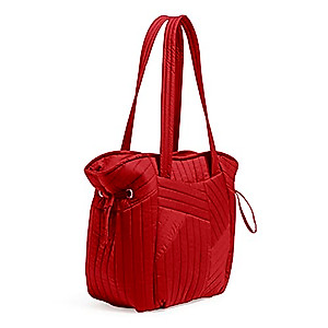 Vera Bradley Women's Cotton Glenna Satchel Purse, Cardinal Red - Recycled Cotton, One Size