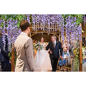 Gldmaoer 12 Pack 1 Piece 3.6 Feet Artificial Fake Wisteria Vine Ratta Hanging Garland Silk Flowers String Home Party Wedding Decor.