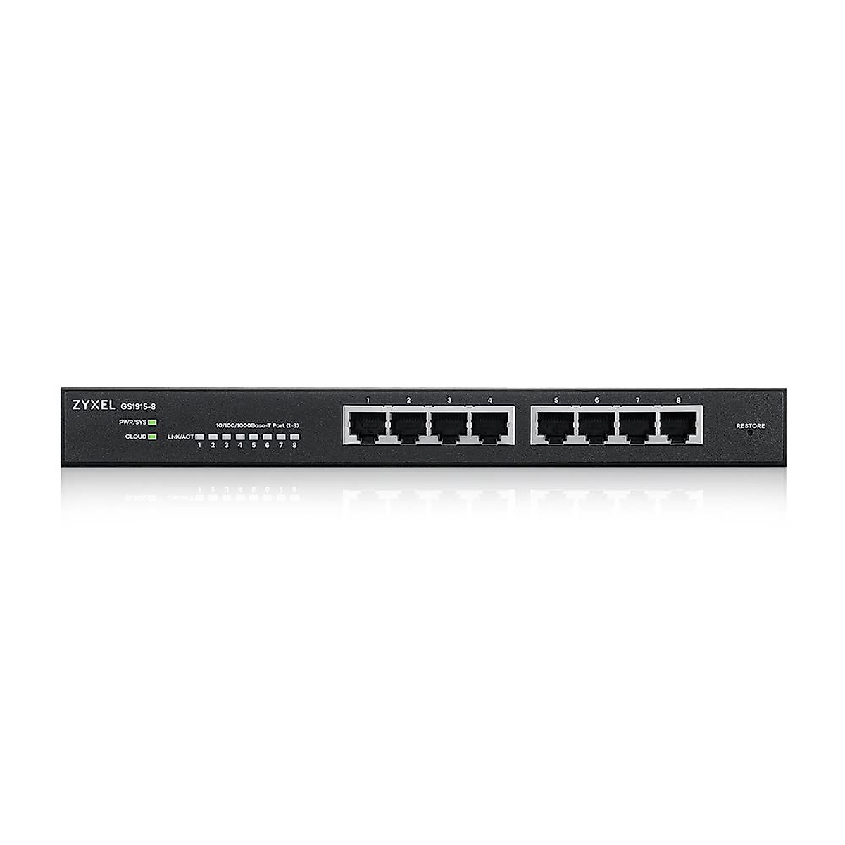 ZYXEL 8-Port Gigabit Ethernet Smart Switch (GS1915-8) - Managed, Optional Nebula Cloud Management, Desktop or Wall Mount, Limited Lifetime Protection