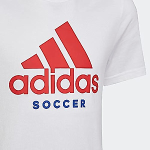 adidas Boys' Soccer Logo Tee, White, Small