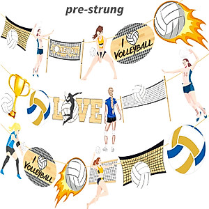 Volleyball Party Banners Volleyball Party Banner Decoration Volleyball Player Party Garlands for Volleyball Theme Birthday Party Decoration Baby Shower Supplies