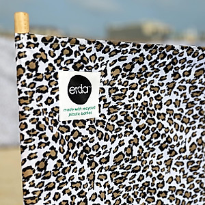 erda Sand Leopard Pro Beach Recycled Polyester Rip-Stop 20 ft Lightweight Windscreen, Privacy Screen, Wind Blocker, Free Matching Shoulder Bag