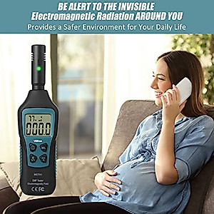 EMF Meter 5HZ-3.5G, Vlifree EMF Detector with Digital LCD Backlit Display for Electromagnetic Field 5HZ-3500MHz, Electronic Radiation, Temperature Detector, EMF Tester for Home, Ghost Hunting