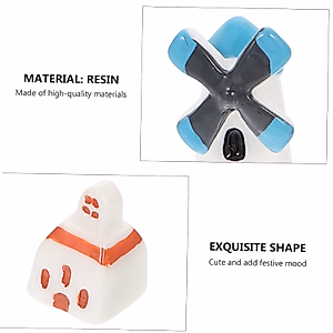 YARNOW 40 Pcs Micro Landscape House Bonsai Miniature Figurine Plant Pot Decor Miniature Garden Figurines Miniature Castle Figurine Mini Fairy House Accessories Mushroom Resin Rural Suite