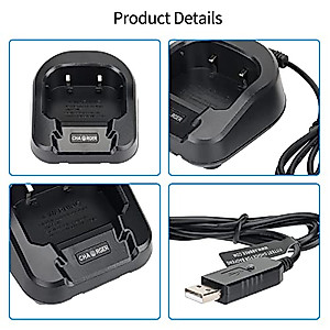 Baofeng USB Cable Battery Charger with Indicator Light for Portable Baofeng UV-82 UV-82HP UV-82L Series Two-Way Radios