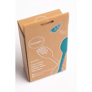 Knork Eco Plant Based 24 Pack Reusable Bamboo Flatware Set (MULTI)