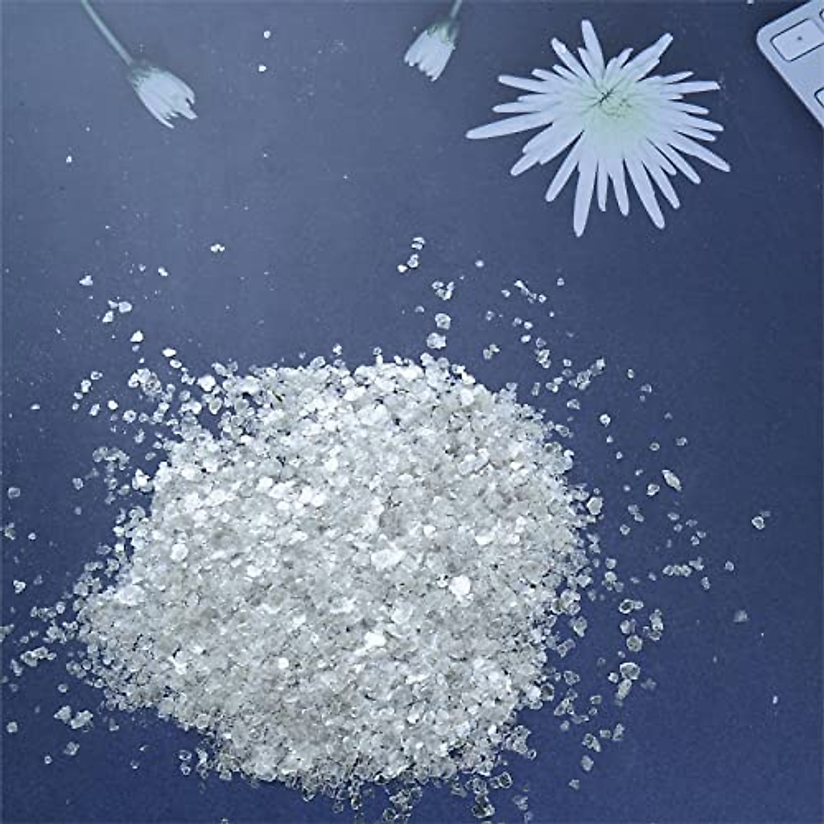Natural Colored Mica Flakes,Gilding Flakes,Mica Flakes Glitter,Mica Flakes Leaf,Chunky Glitter Irregular Chips for Nail Arts Epoxy Resin Crafts Jewelry Making 2-4mm 120g (Pure White)