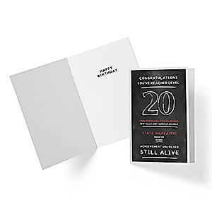 20th Birthday Card for Him Her - 20th Anniversary Card for Dad Mom - 20 Years Old Birthday Card for Brother Sister Friend - Happy 20th Birthday Card for Men Women | Karto – Level Reached