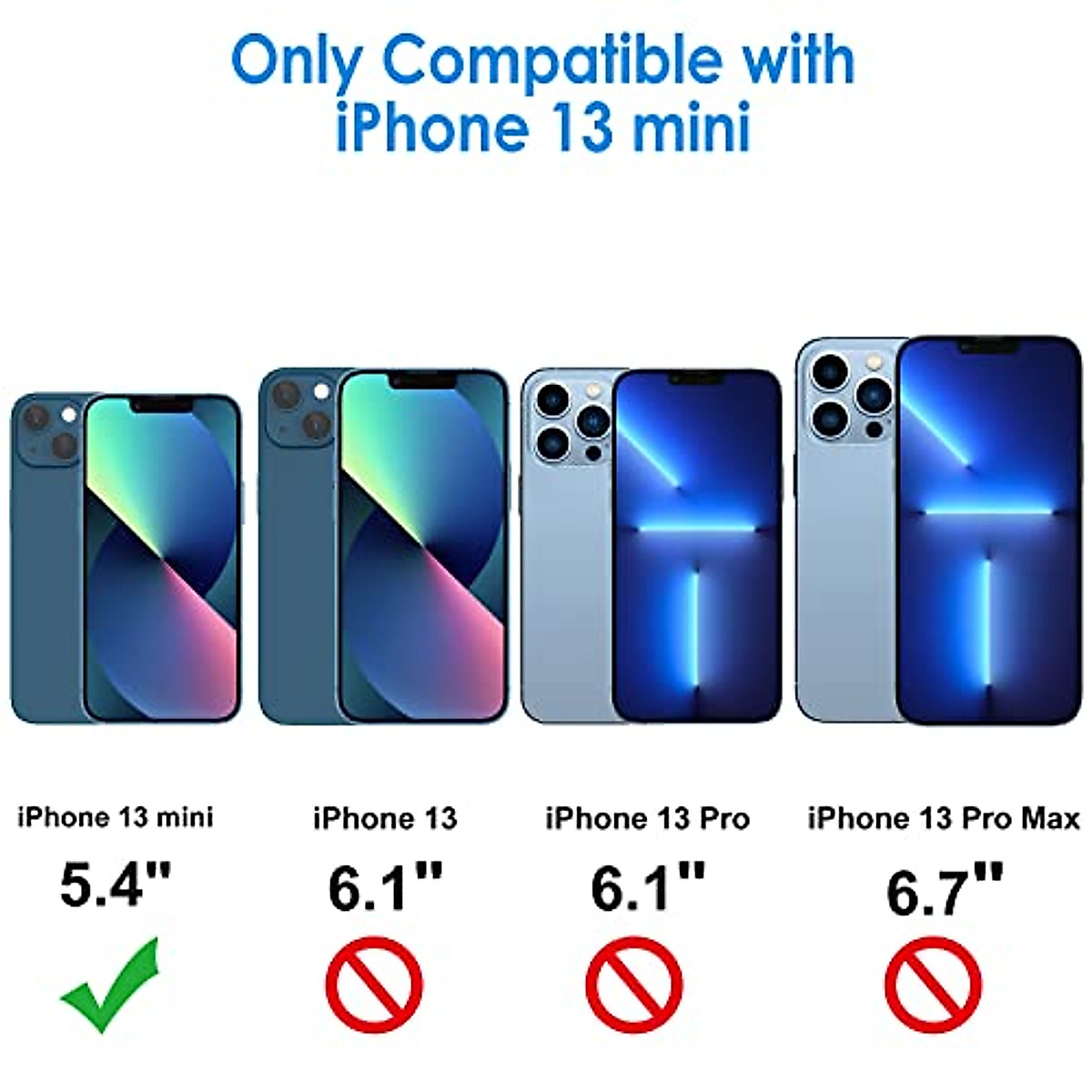 JETech Screen Protector for iPhone 13 mini 5.4-Inch with Camera Lens Protector, Easy-Installation Tool, Tempered Glass Film, 2-Pack Each