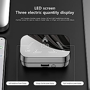 Usblom Wireless Bluetooth Headphones Binaural in-Ear Waterproof Noise Cancelling Headphones Digital Battery Display Mini Private Mode, Sports Mode Fingerprint Sensing, Black