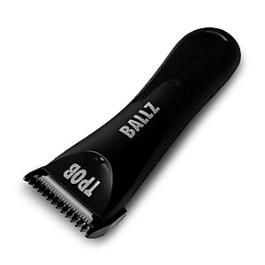 TPOB Ballz Male Grooming Trimmer - Cordless Rechargeable Hair Clippers for Men, Zero Gapped T-Blade, Electric Beard Trimmer Shaver - Black
