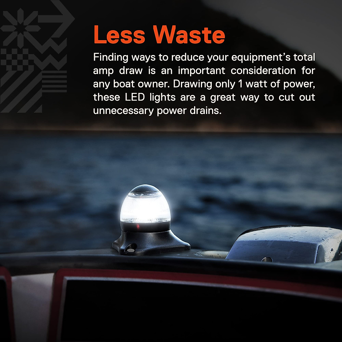 TRUE MODS 12-24V White LED Marine Navigation Anchor All-Round Boat Light [USCG ABYC A-16 3NM] [Waterproof] 3 Nautical Mile Surface Mount Top Rear Stern Light for Fishing Yacht Sailboat