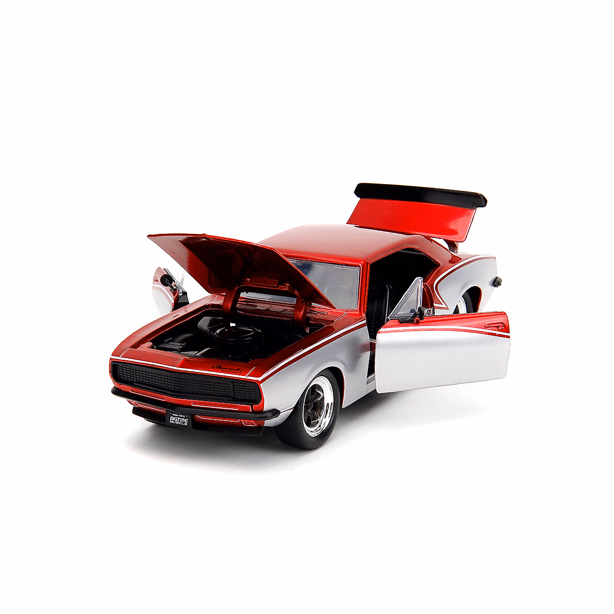 Jada 1967 Chevrolet Camaro Candy Red and Silver Metallic Bigtime Muscle Series 1/24 Diecast Model Car